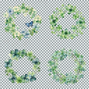 Watercolor Clover Clipart St. Patrick's Day PNG Bundle Saint Patricks ...
