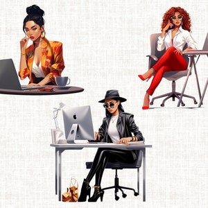 Lady Boss Clipart, Fashion Girl Clipart, Boss Babe PNG, Business Woman ...