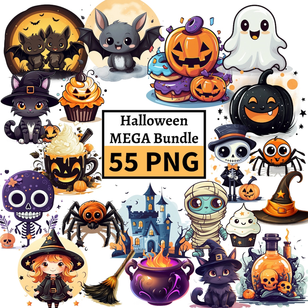 Halloween Clipart Bundle, Cute Halloween Illustrations, Halloween ...