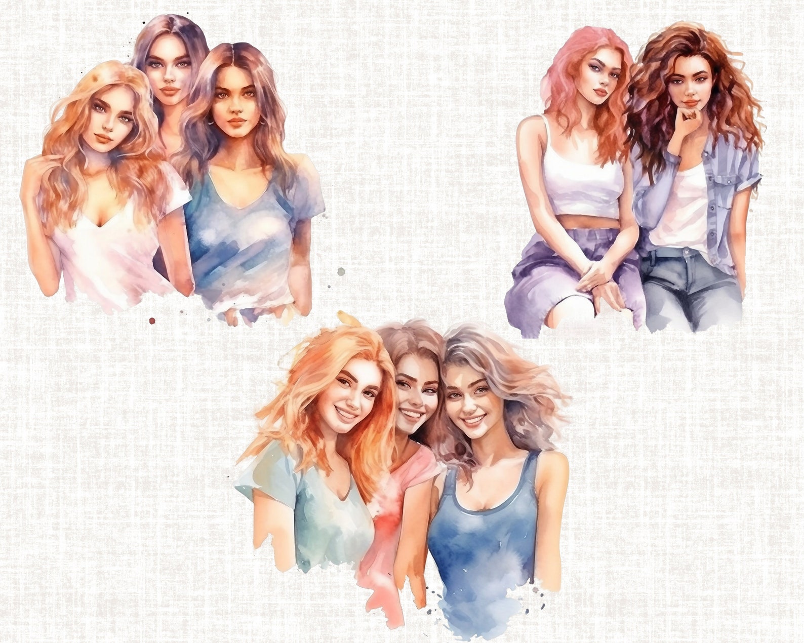 Best Friend Clipart Female Friends Clipart BFF Clipart Soul - Etsy