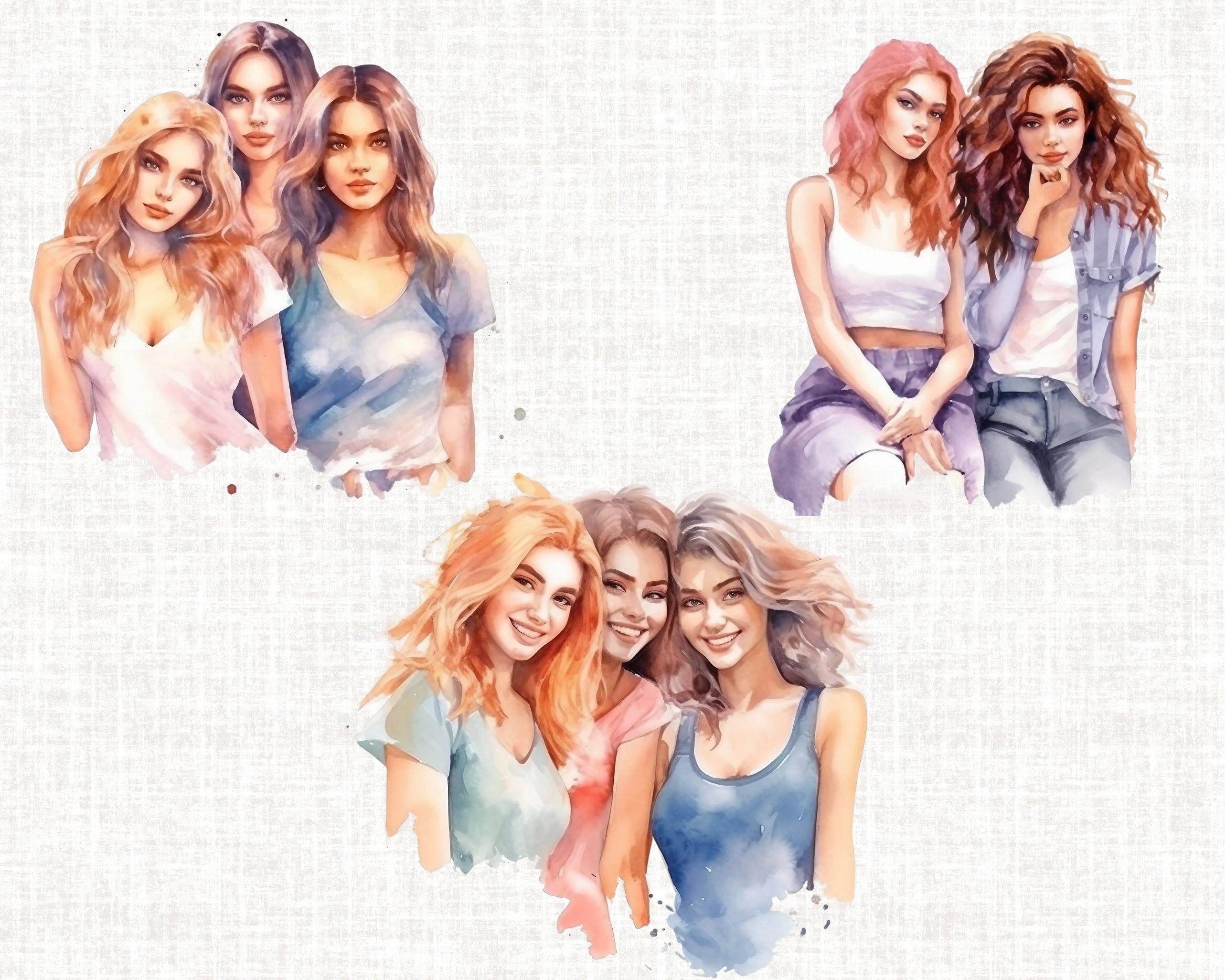 Best Friend Clipart Female Friends Clipart BFF Clipart Soul - Etsy