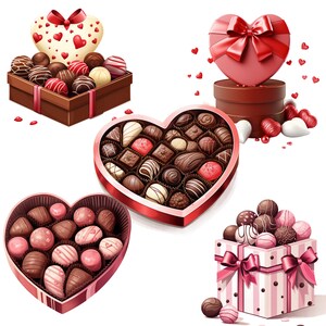 Valentine's Chocolates Clipart, Box of Chocolates for Valentine's Day ...