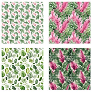 Tropical Leaves Seamless Pattern Exotic Leaves Background Monstera Leaf ...
