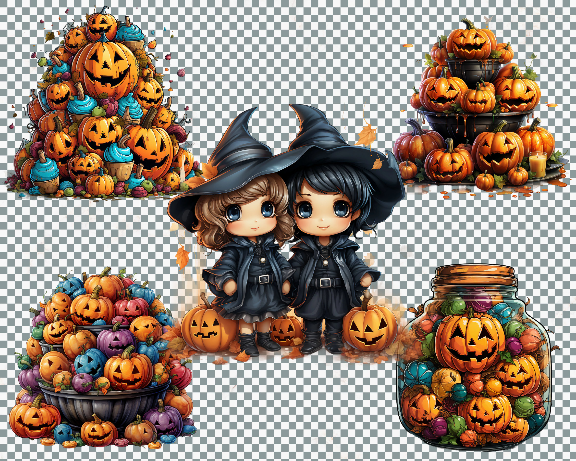 Trick or Treat Clipart Halloween Clipart Bundle Halloween - Etsy