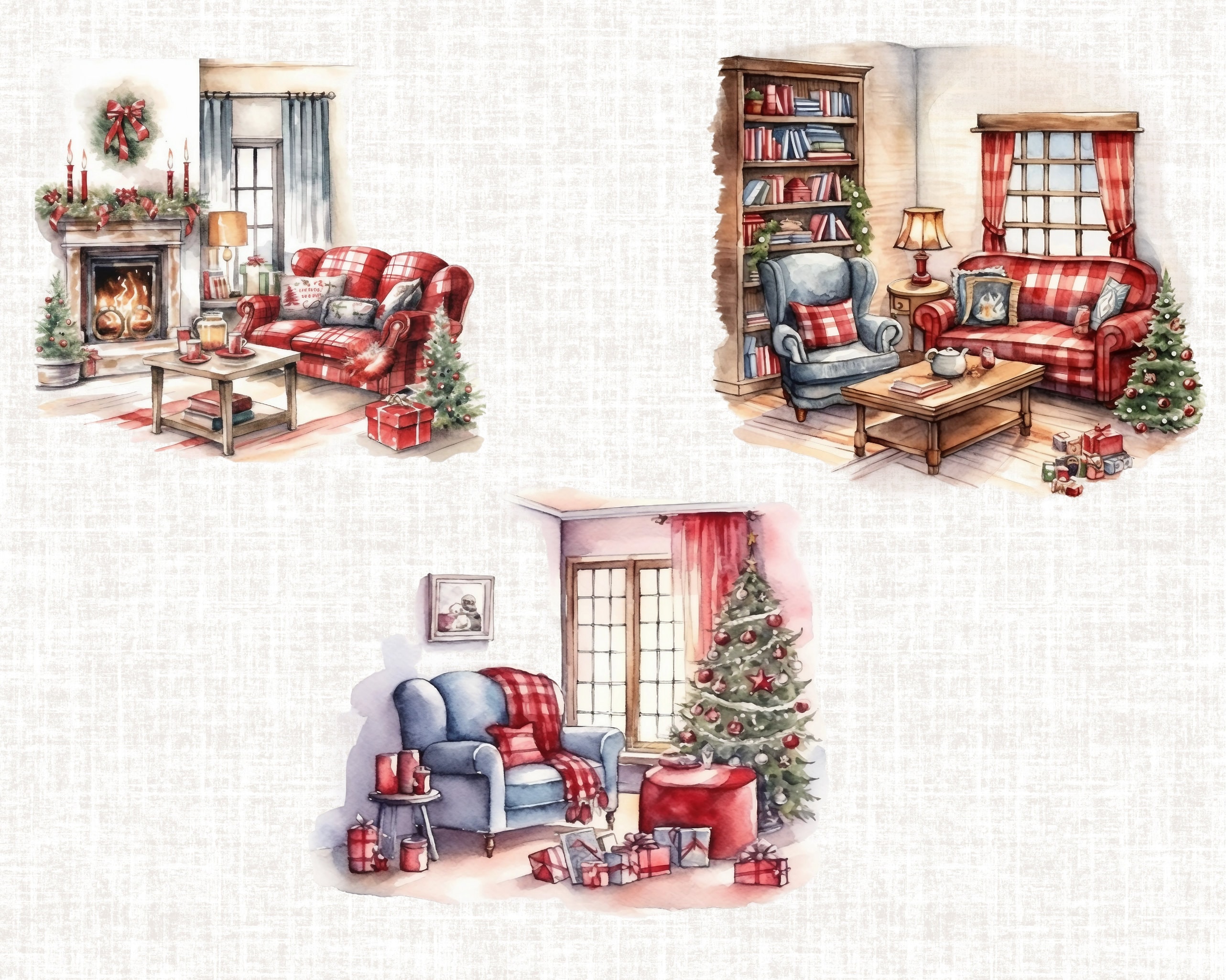 Cozy Christmas Clipart Cozy Christmas Room PNG Christmas - Etsy