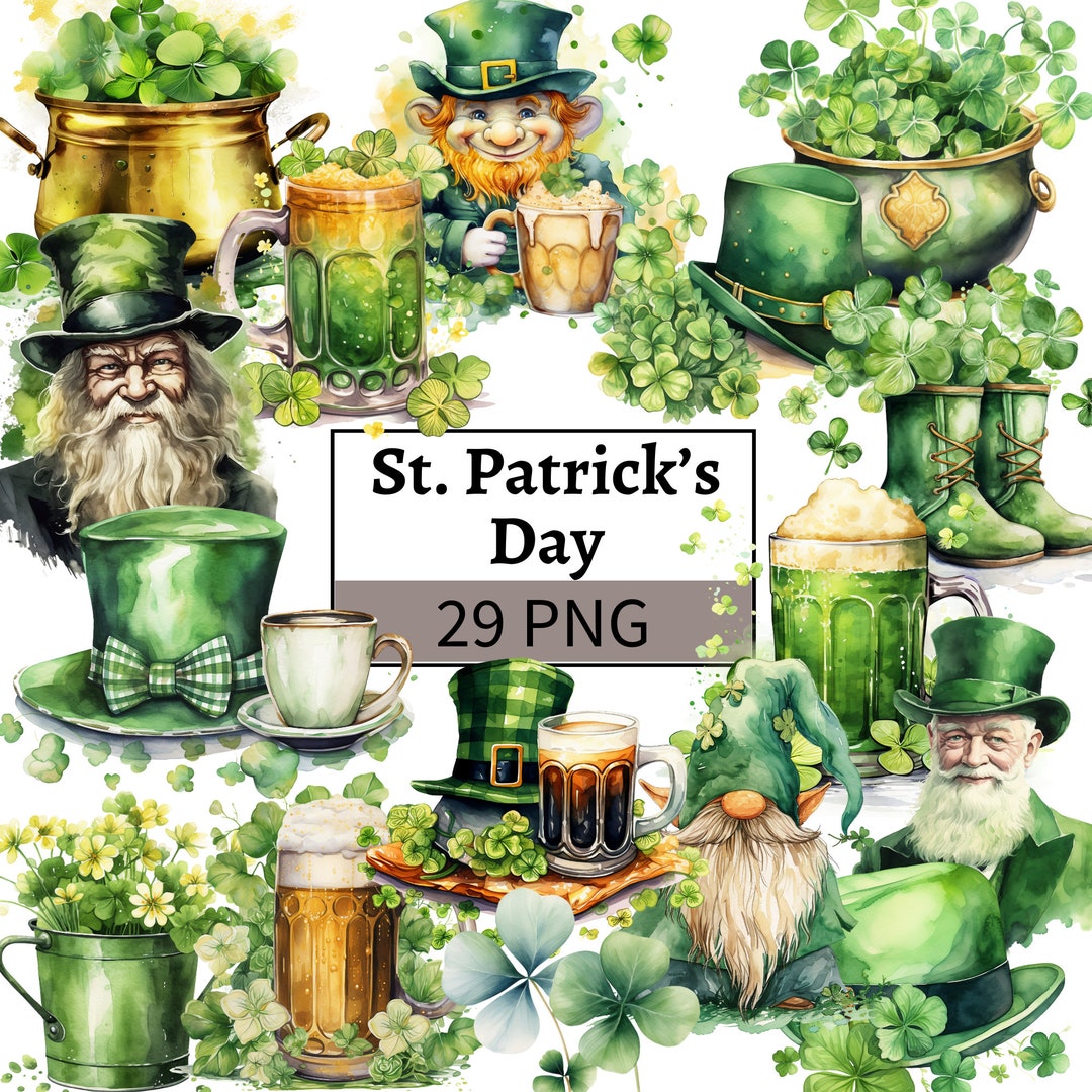St. Patricks Day Clipart St. Patrick's Beer Gnome Lepreachaun PNG ...