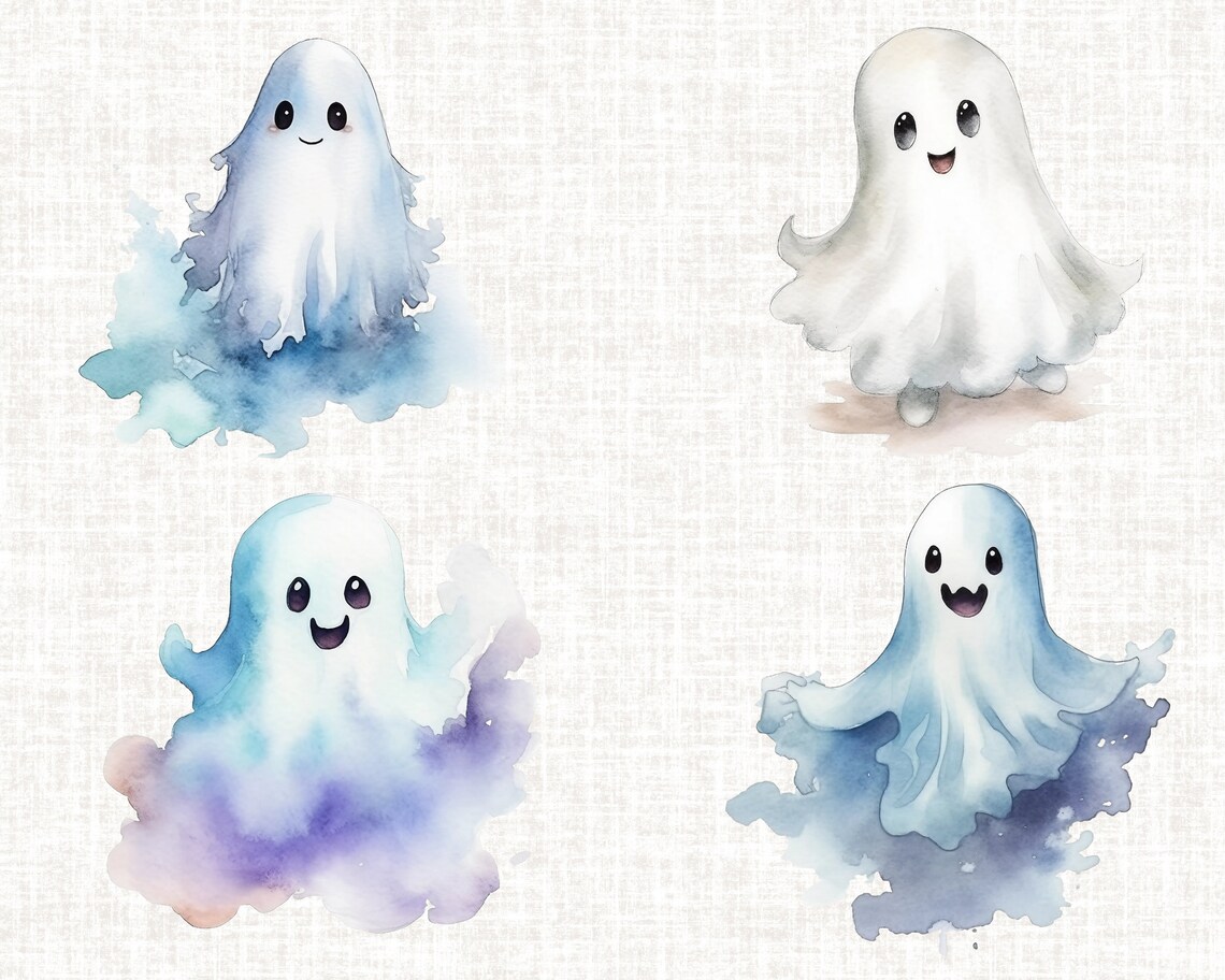 Cute Ghost Clipart Halloween Ghost PNG Ghost Drawing for - Etsy