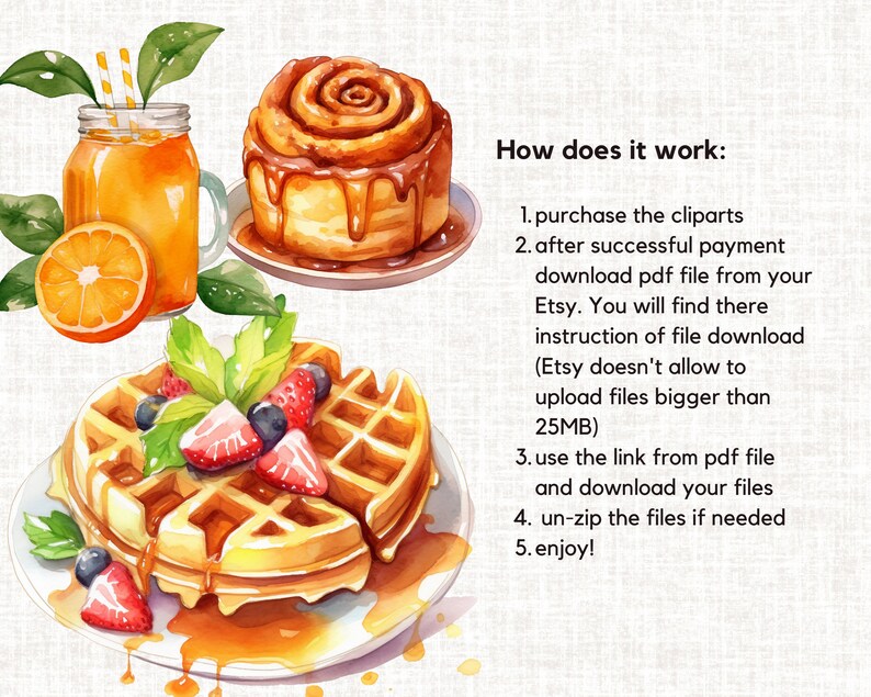 Watercolor Breakfast Clipart Breakfast Food Clipart Pancakes - Etsy