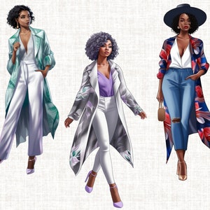 Black Beauty Clipart, African American Girl Clipart, Fashion Black Girl ...