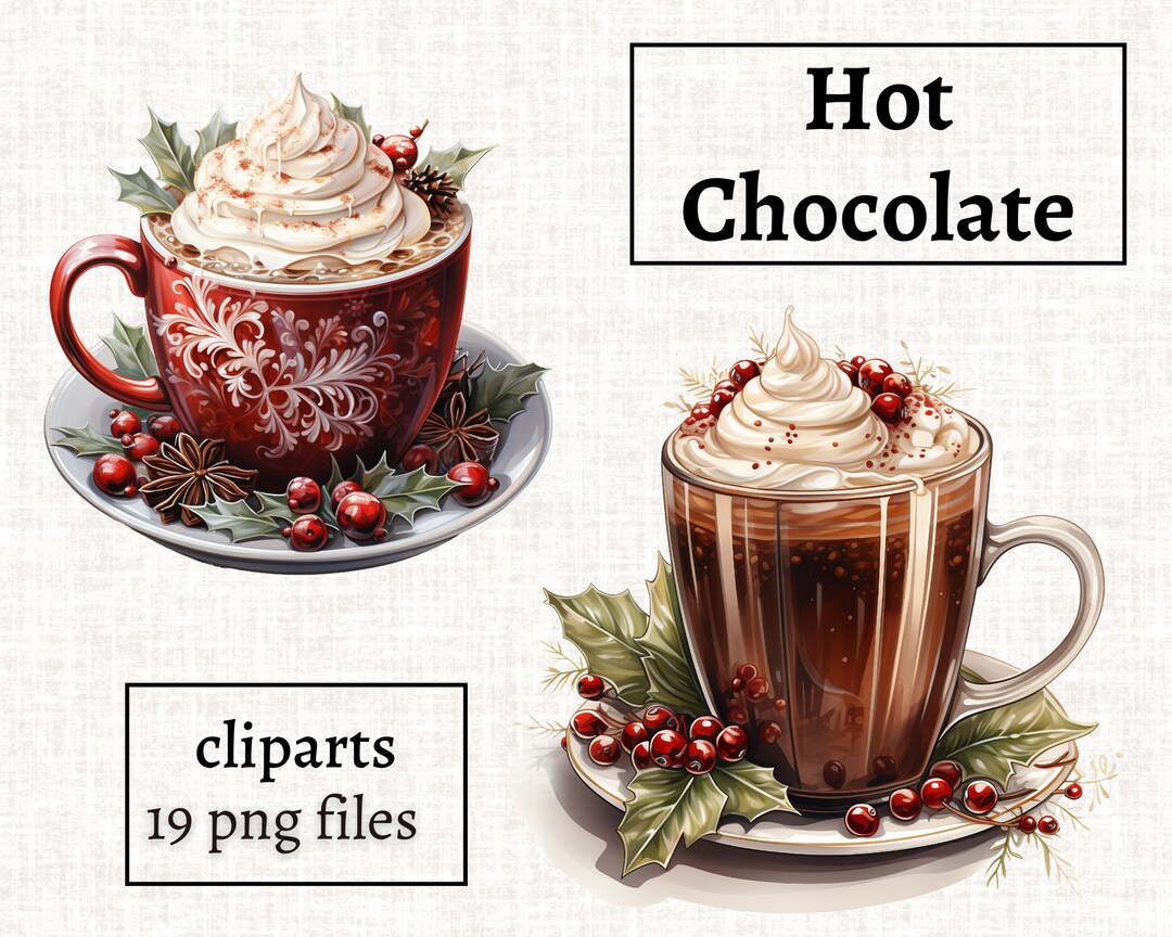 Hot Chocolate Clipart, Christmas Cups PNG, Christmas Hot Chocolate ...