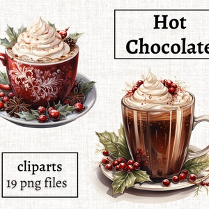 Hot Chocolate Clipart, Christmas Cups PNG, Christmas Hot Chocolate ...