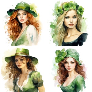 St. Patricks Day Clipart St. Patrick's Girl PNG Bundle Saint Patricks ...