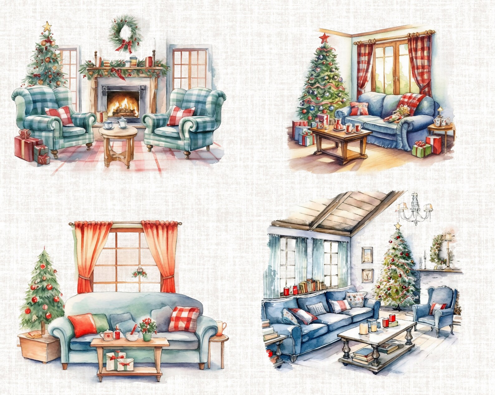 Cozy Christmas Clipart Cozy Christmas Room PNG Christmas - Etsy