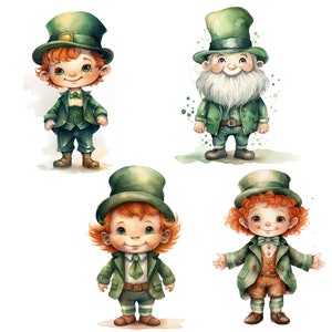 Cute Leprechaun Clipart St. Patrick's Day PNG Bundle Saint Patricks ...