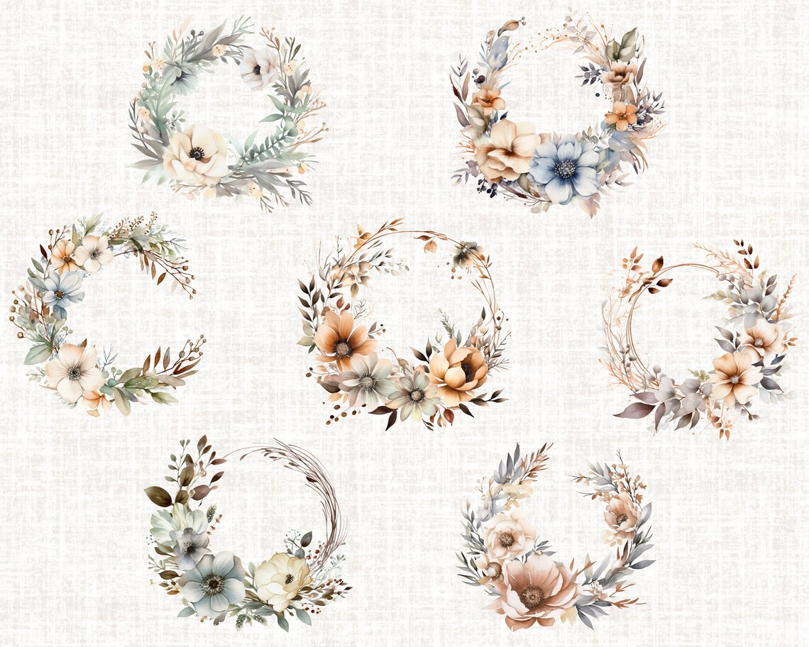 White Wedding Flowers Clipart Watercolor Flowers in Delicate - Etsy