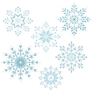 Snowflakes Clipart, Blue Snowflakes PNG, Watercolor Snowflakes PNG ...