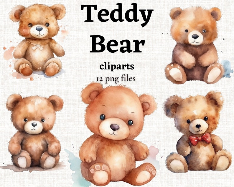 Teddy Bear Clipart Cute Teddy Bear PNG Cute Bear - Etsy