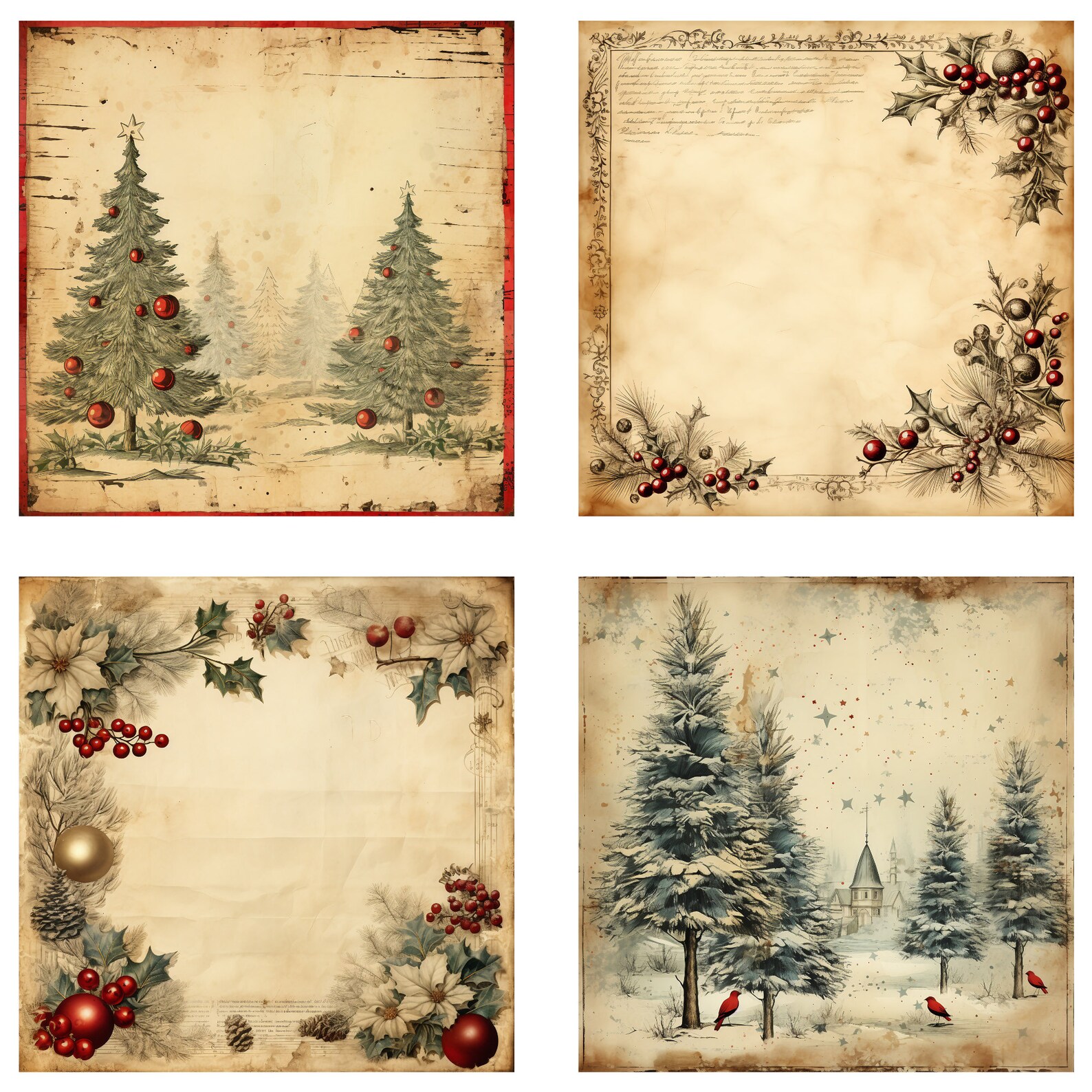Vintage Christmas Paper Retro Christmas Background Old - Etsy