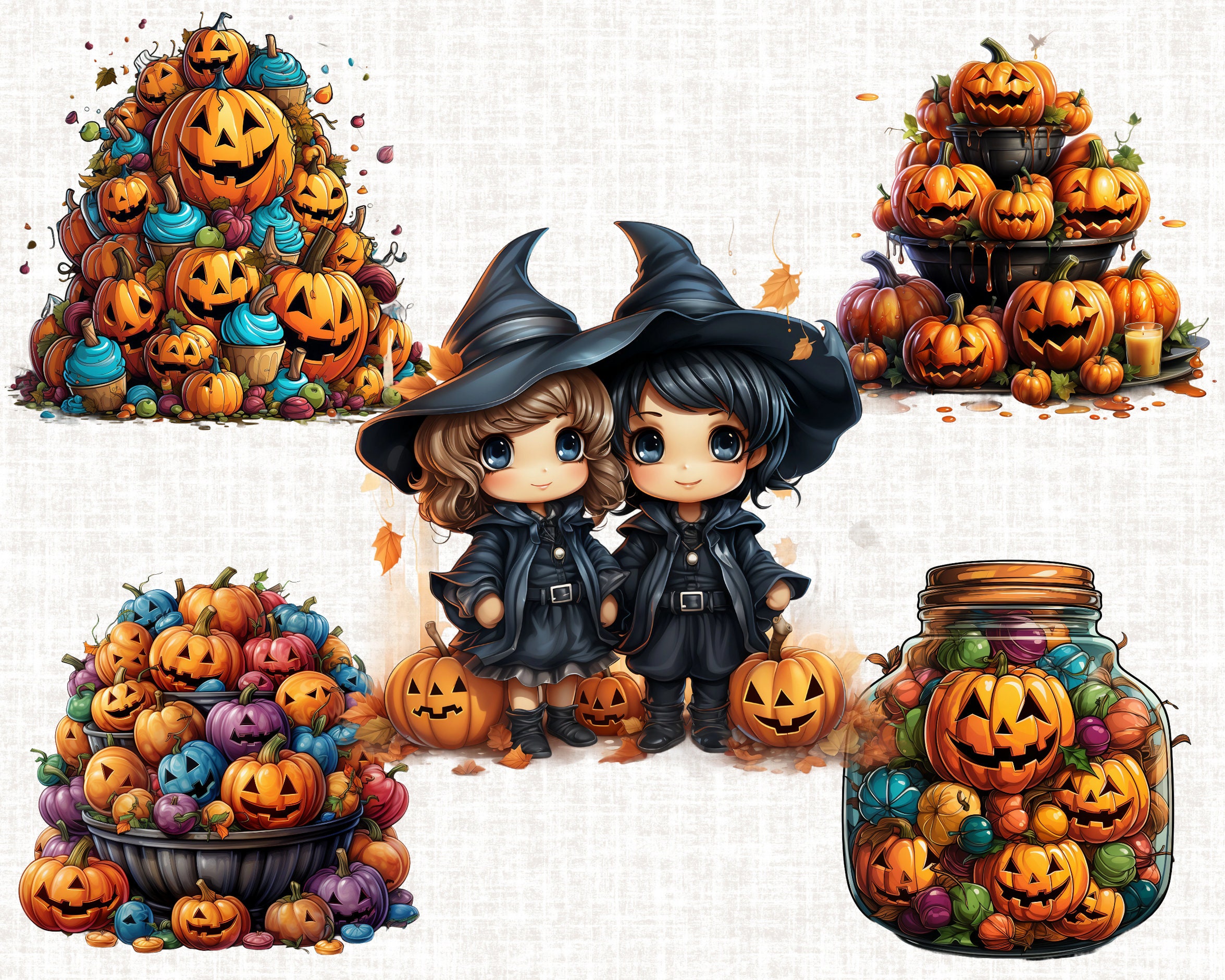 Trick or Treat Clipart Halloween Clipart Bundle Halloween - Etsy