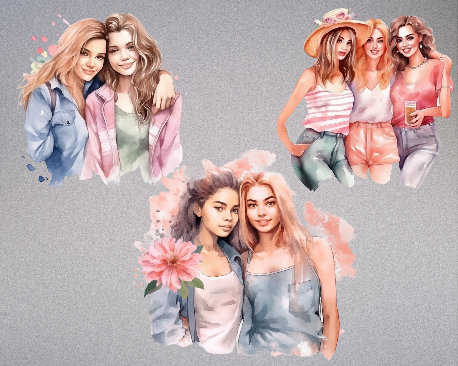 Best Friend Clipart Female Friends Clipart BFF Clipart Soul - Etsy