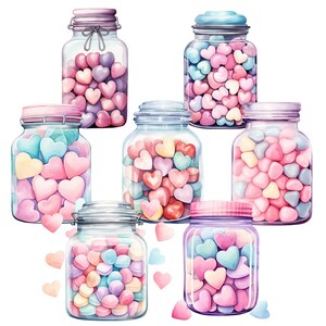 Love Jar Clipart Bundle Watercolor Valentine Clipart - Etsy