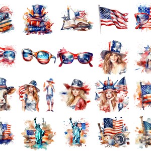 4th of July Clipart Bundle, Patriotic Clipart, American Clipart, Fourth ...