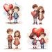 Valentine Kids Clipart Bundle Cute Children Love Graphics Be My ...