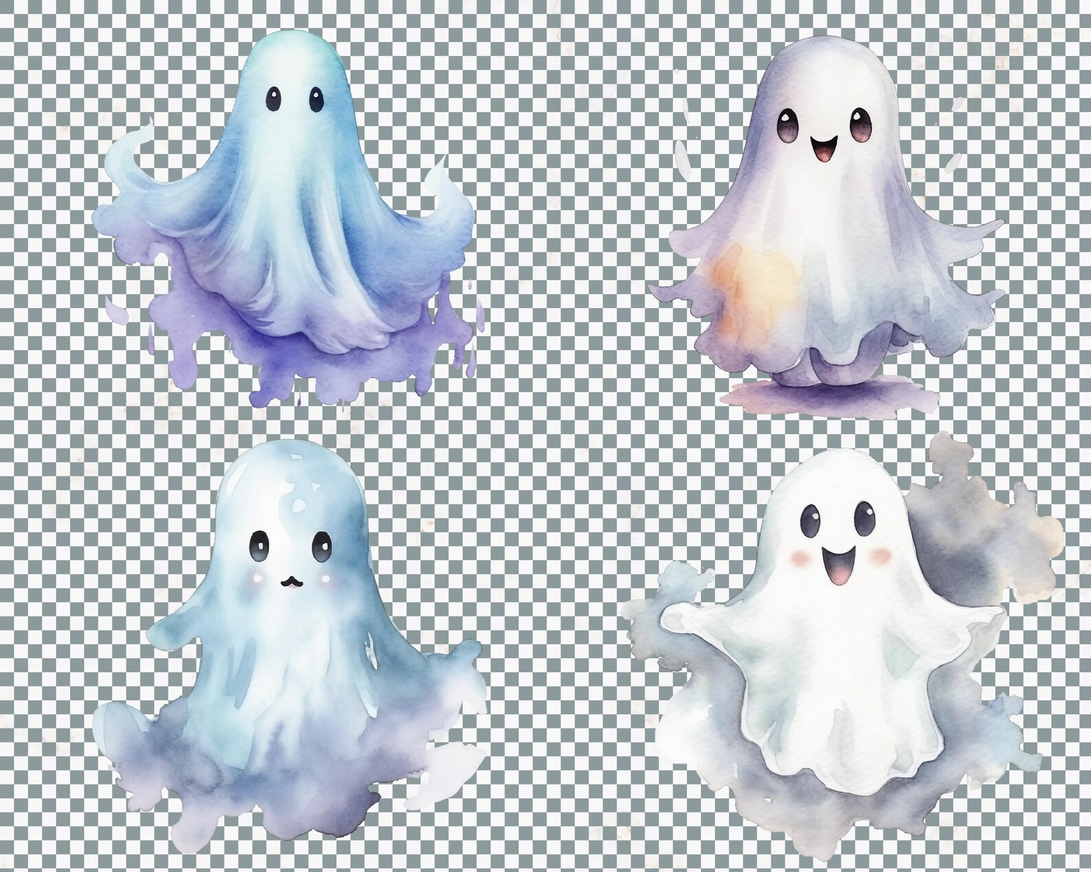 Cute Ghost Clipart Halloween Ghost PNG Ghost Drawing for - Etsy