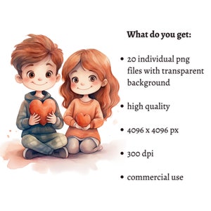 Valentine Kids Clipart Bundle Cute Children Love Graphics Be My ...