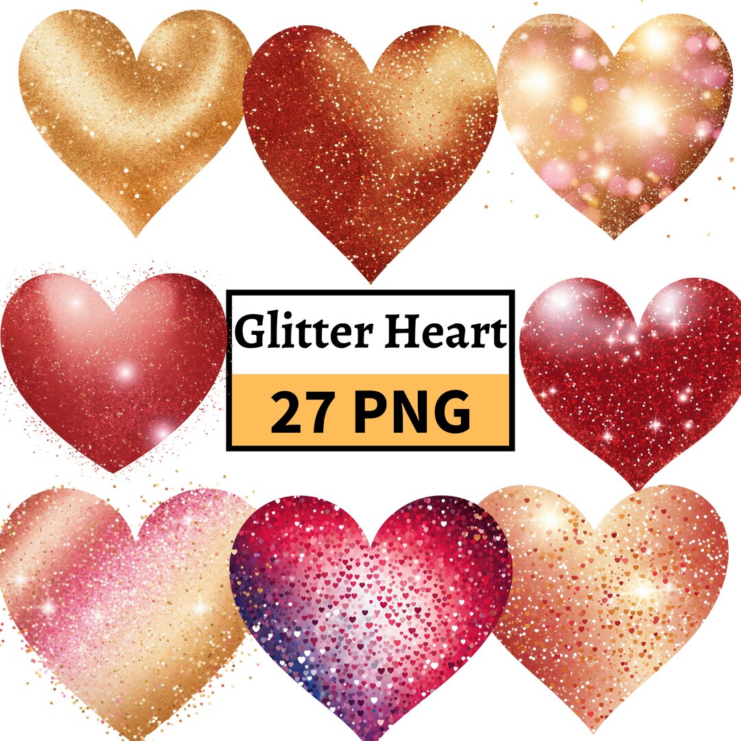 Glitter Heart PNG, Rose Gold Heart, Pink Glow Heart Illustration ...
