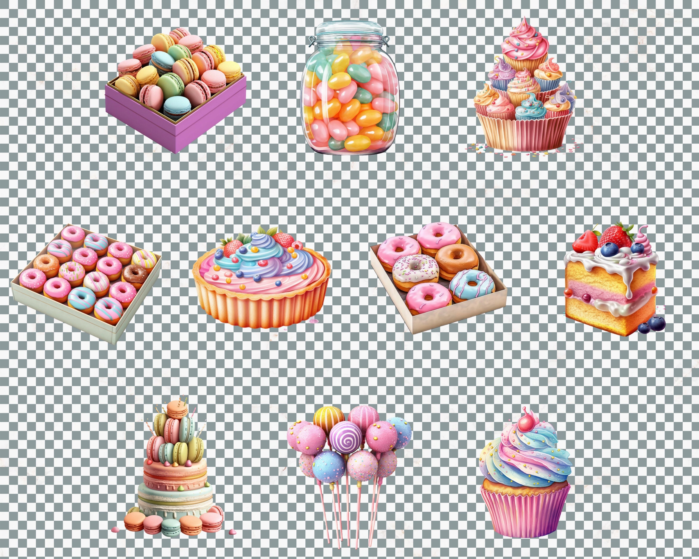 Pastel Sweets Clipart MEGA Bundle Pastel Birthday Clipart - Etsy