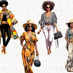 Fashionista Girl Clipart, African American Woman PNG, Fashion Girl ...