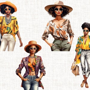 Fashionista Girl Clipart, African American Woman PNG, Fashion Girl ...