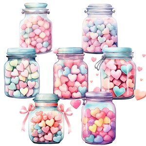 Love Jar Clipart Bundle Watercolor Valentine Clipart - Etsy