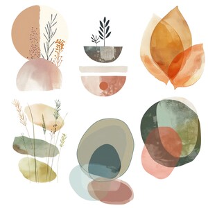 Boho Clipart Bundle Bohemian Elements Illustration PNG Abstract Boho ...