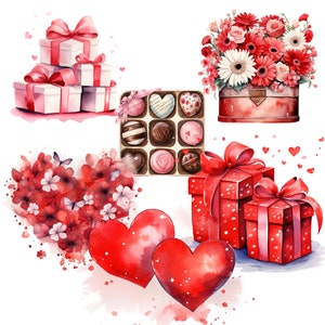 Watercolor Valentines Day Clipart Bundle, Valentine Clipart, Valentine ...