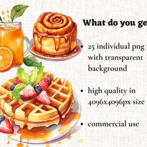 Watercolor Breakfast Clipart, Breakfast Food Clipart, Pancakes Clipart ...