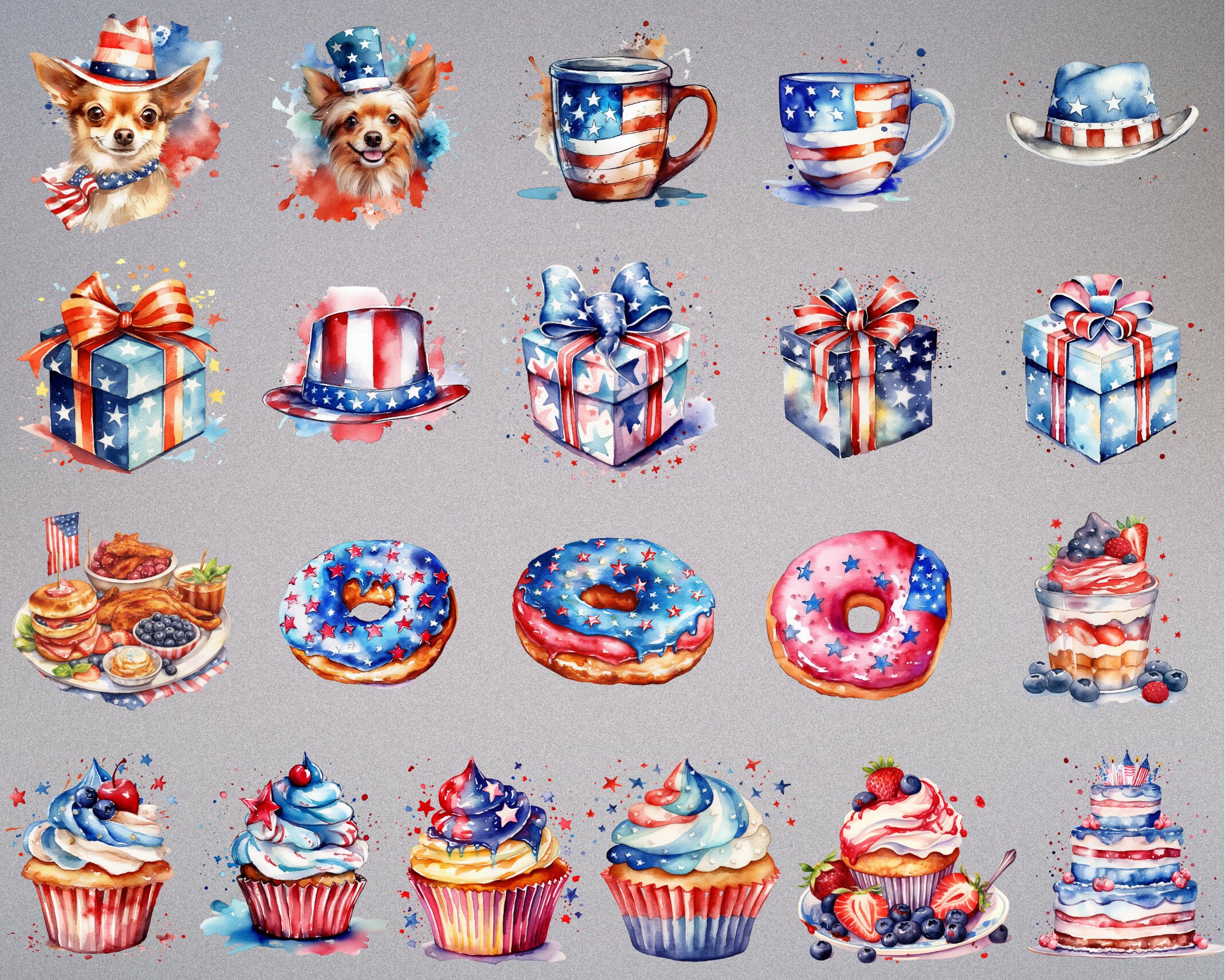 4th of July Clipart Bundle Patriotic Clipart American - Etsy