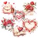 Love Letter Valentines Clipart, Watercolor Valentines Day Clipart ...