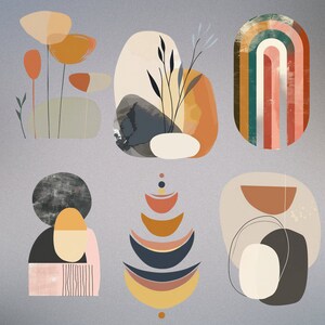 Boho Clipart Bundle Bohemian Elements Illustration PNG Abstract Boho ...