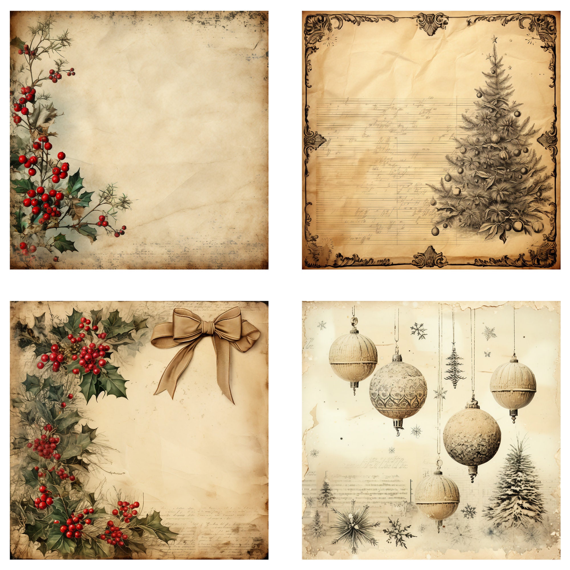 Vintage Christmas Paper Retro Christmas Background Old - Etsy