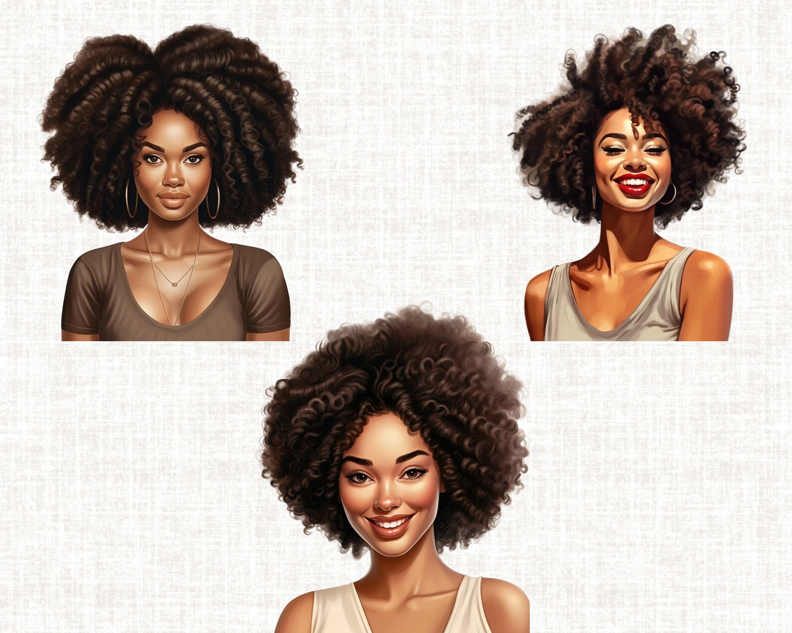 Afro Girl Clipart, Afro Hair Clipart, Black Girl Clipart, African ...