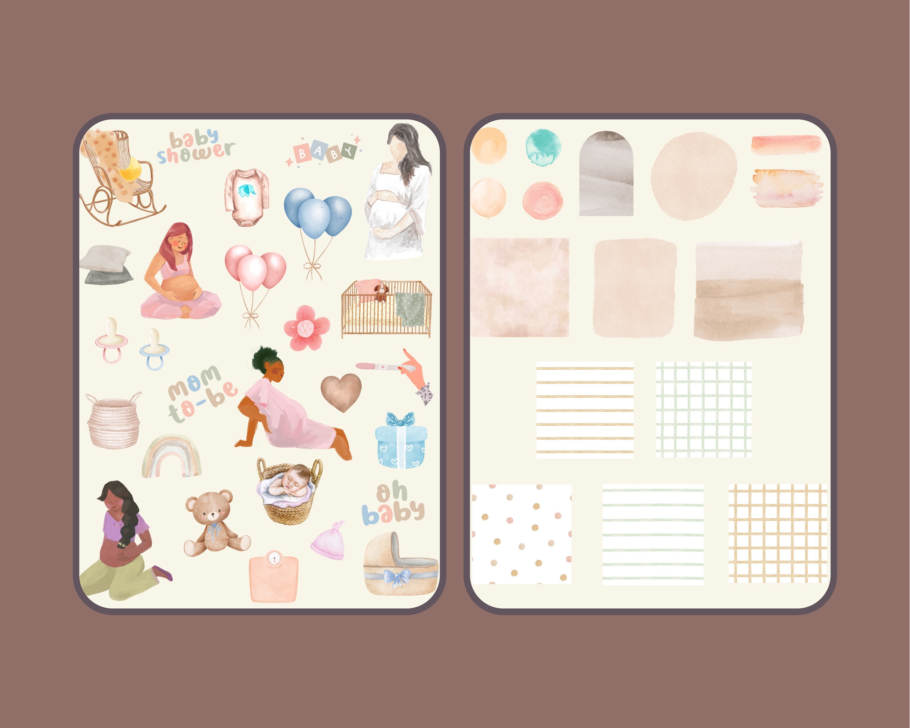 Pregnancy Stickers Goodnotes Stickers Digital Pregnancy - Etsy