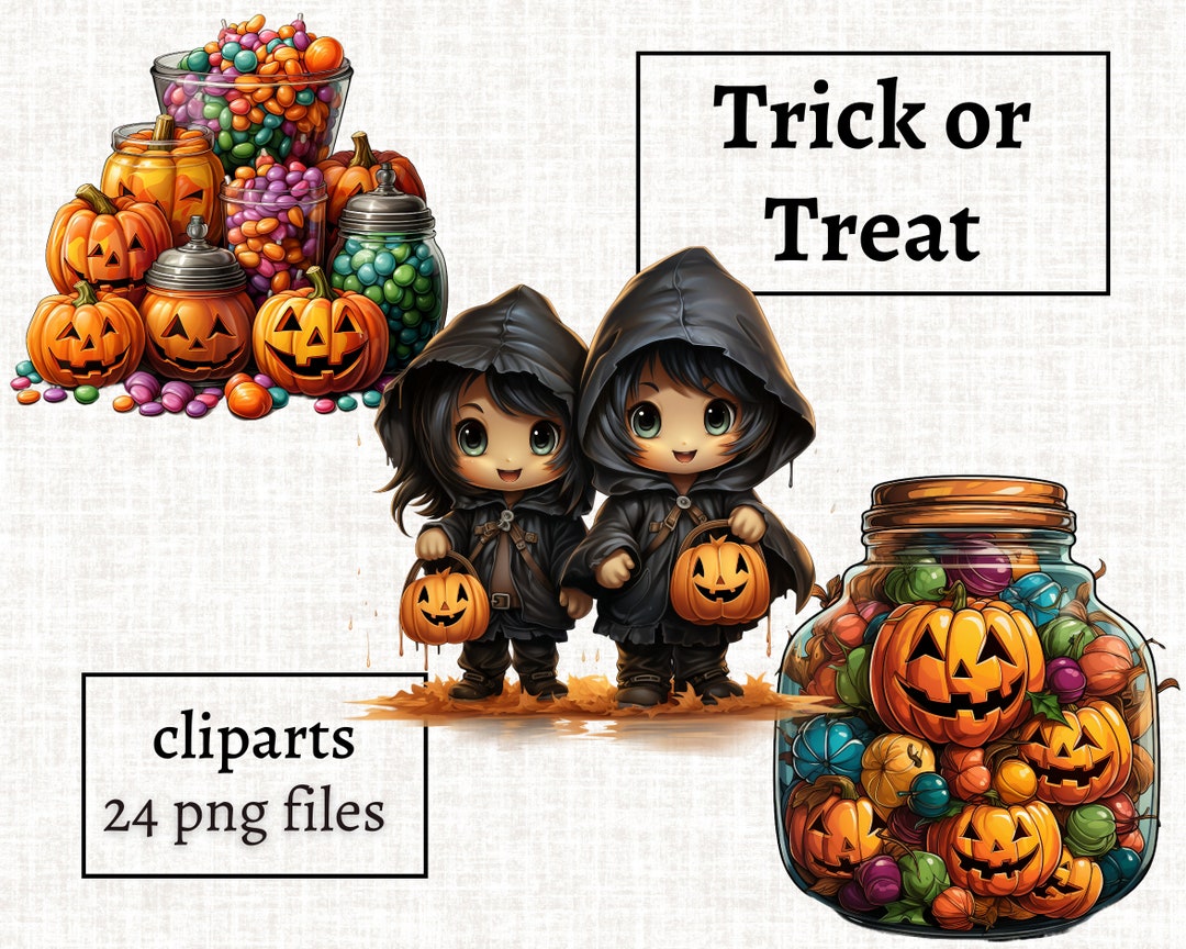 Trick or Treat Clipart, Halloween Clipart Bundle, Halloween Sweets ...