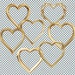 Gold Heart Frames Clipart, Valentines Golden Heart PNG Bundle ...