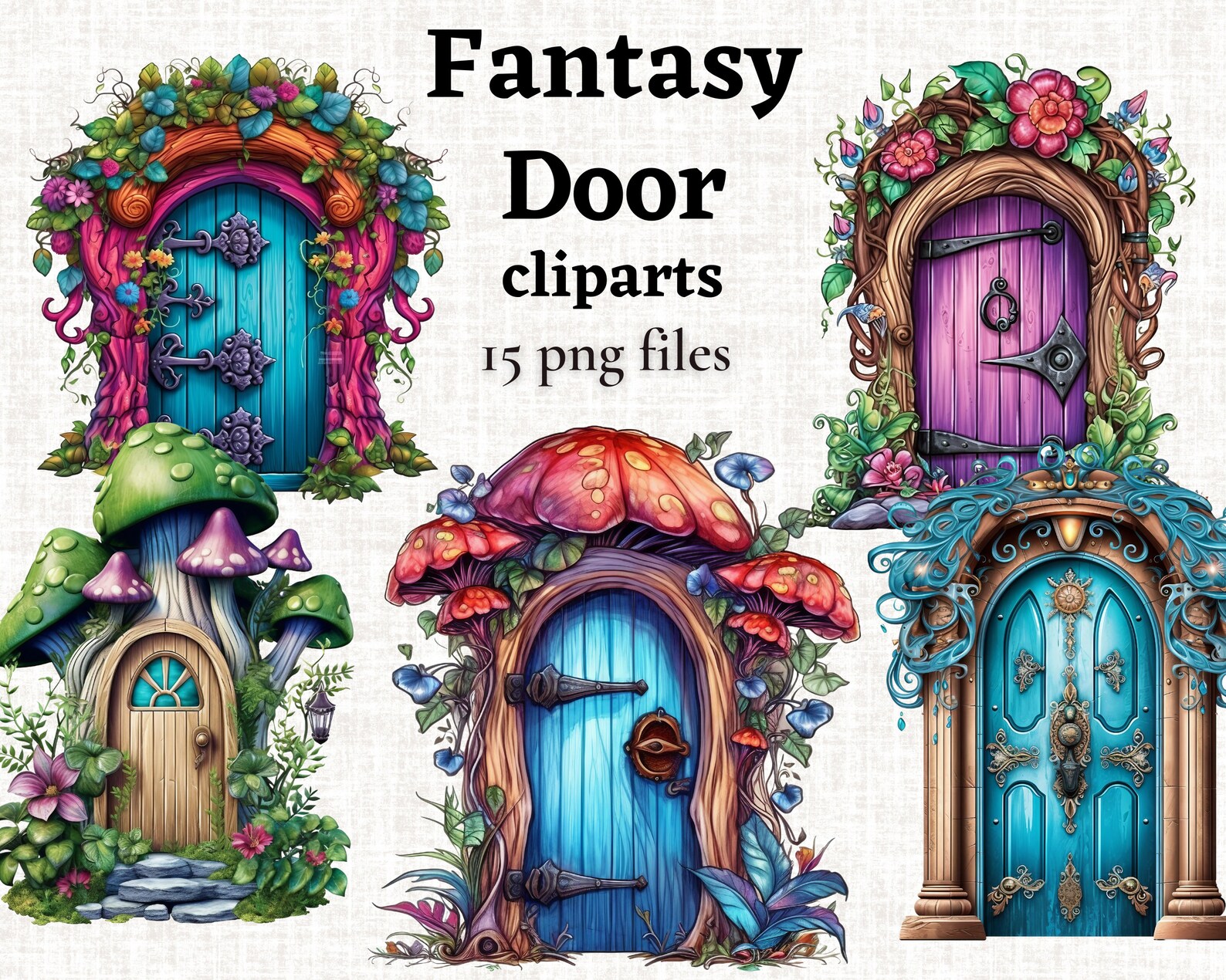 Fairy Doors Clipart Fantasy Door PNG Fantasy Images - Etsy