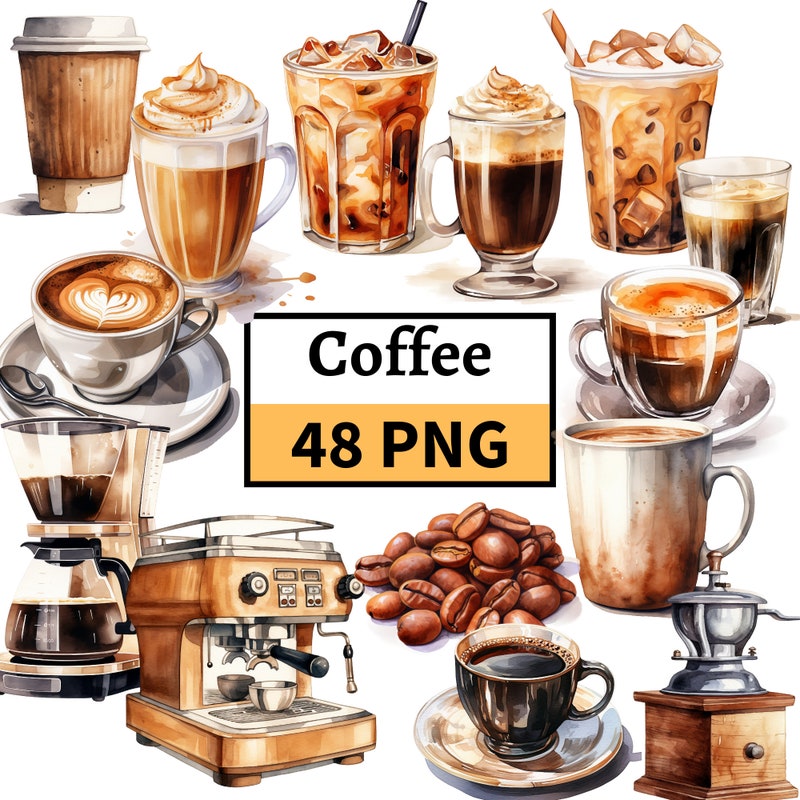 Coffee Clipart - Etsy