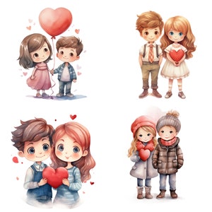 Valentine Kids Clipart Bundle Cute Children Love Graphics Be My ...