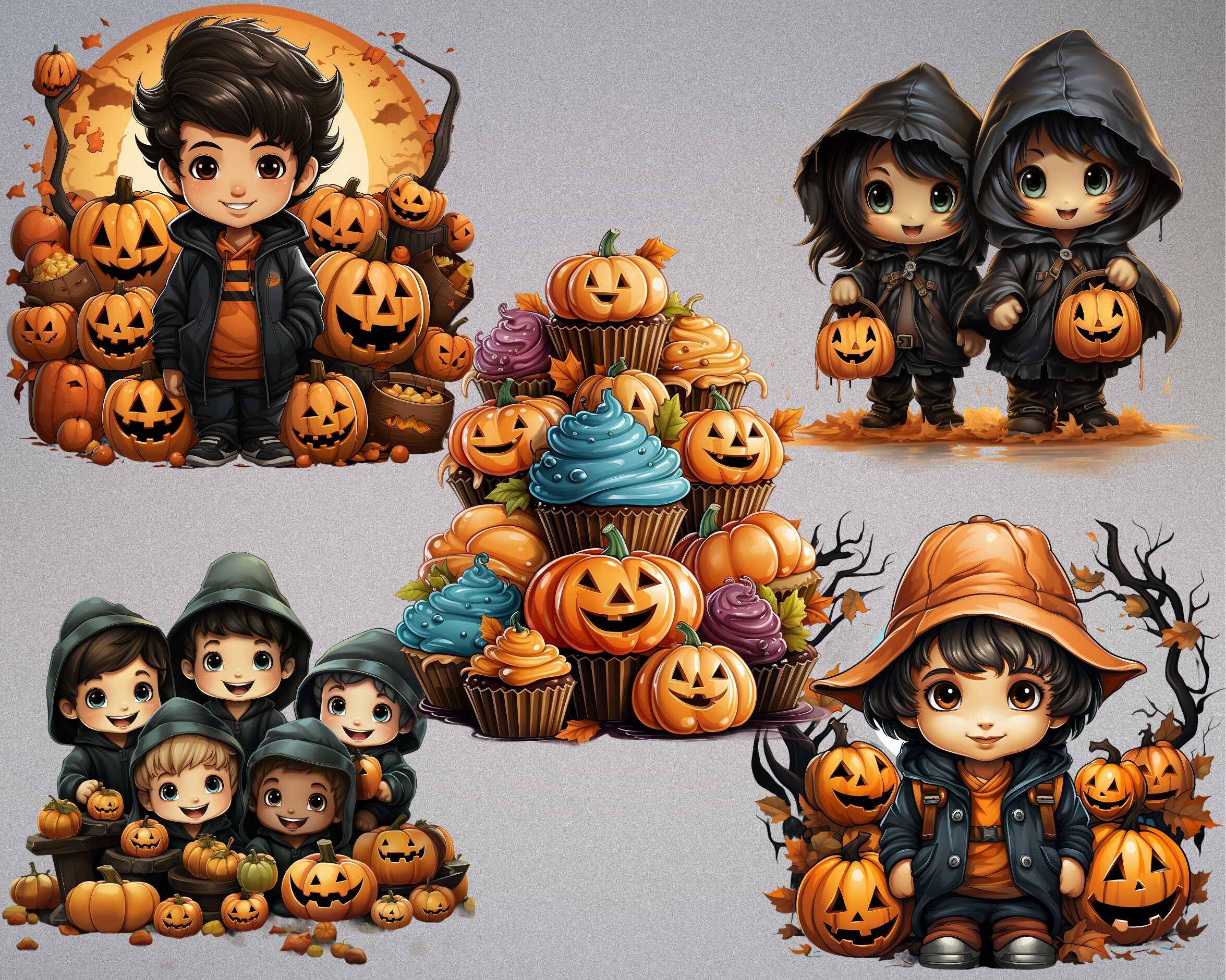 Trick or Treat Clipart Halloween Clipart Bundle Halloween - Etsy