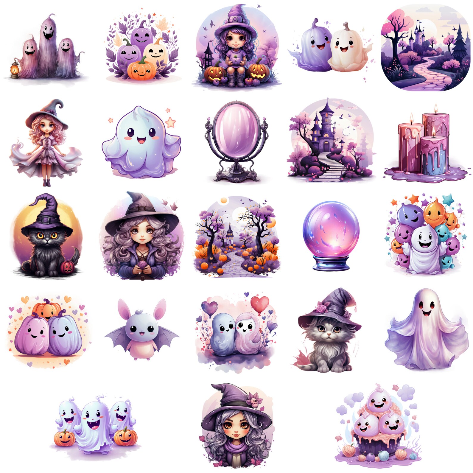 Cute Halloween Clipart Pink Halloween Clipart Pastel - Etsy